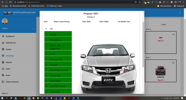 Vehicle Workshop Management System - Career Development Center, CUI Wah