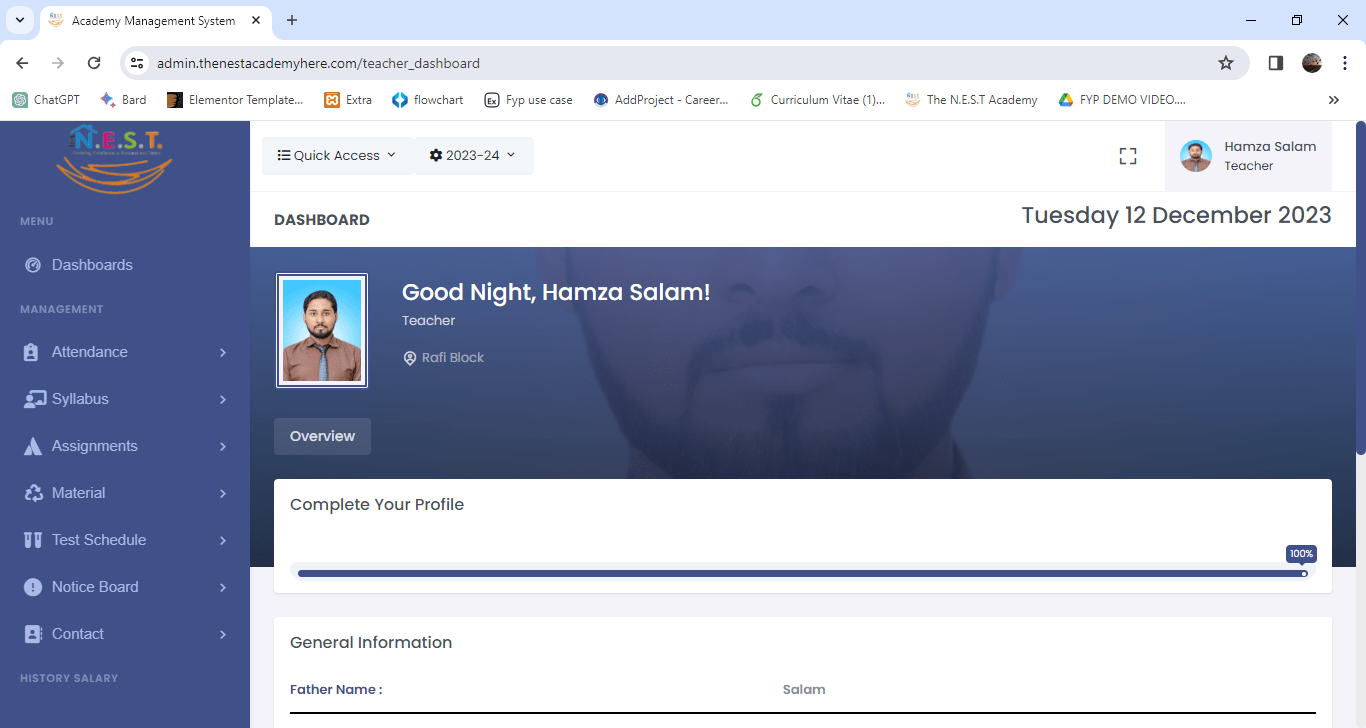 Academy Management System - Career Development Center, CUI Wah